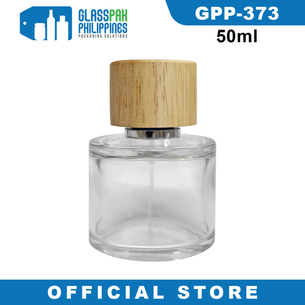 Glasspak 50ml Short Round Perfume Bottle Glass Material Transparent ...
