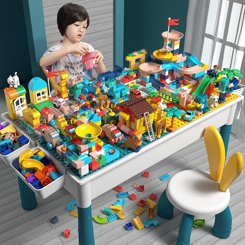 TOYLINX Building Blocks Table and Chair Set Study and Play Set Table ...