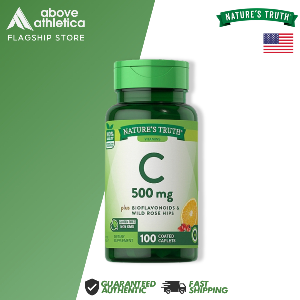 Nature's Truth Vitamin C 500mg with Bioflavonoids Rose Hip - 100 Coated ...