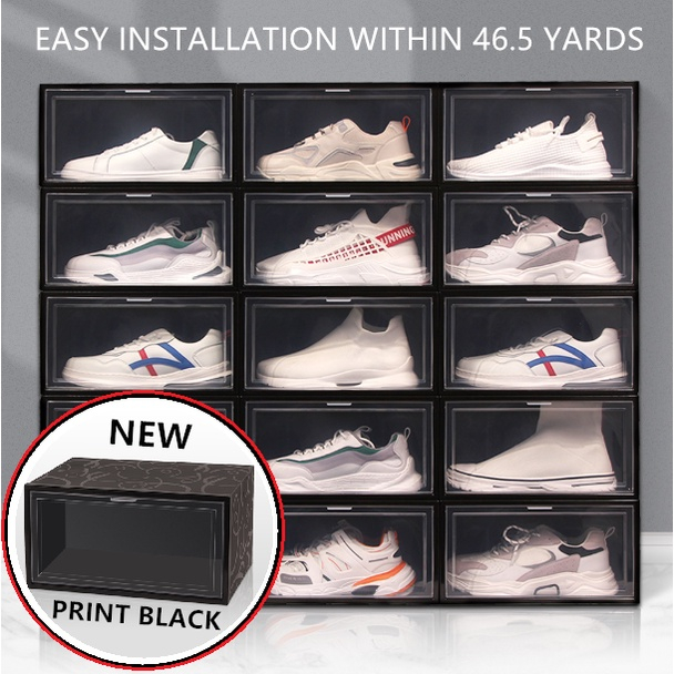 COD Shoe Box XL Size Flip open AJ Shoe Rack Foldable Stackable New Shoe ...