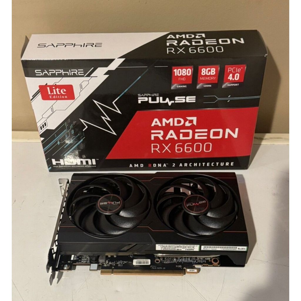 Brand new Sapphire pulse amd redeon rx 6600 xt gddr6 8gb graphics card ...