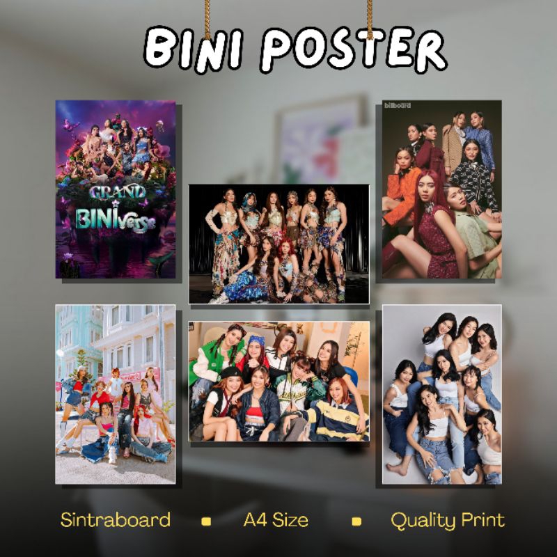 BINI POSTER WALL DECOR: A4 Size Sintraboard, 3mm thickness, Quality ...
