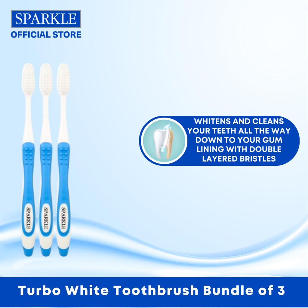 SPARKLE Turbo White Toothbrush Bundle of 3 | Shopee Philippines