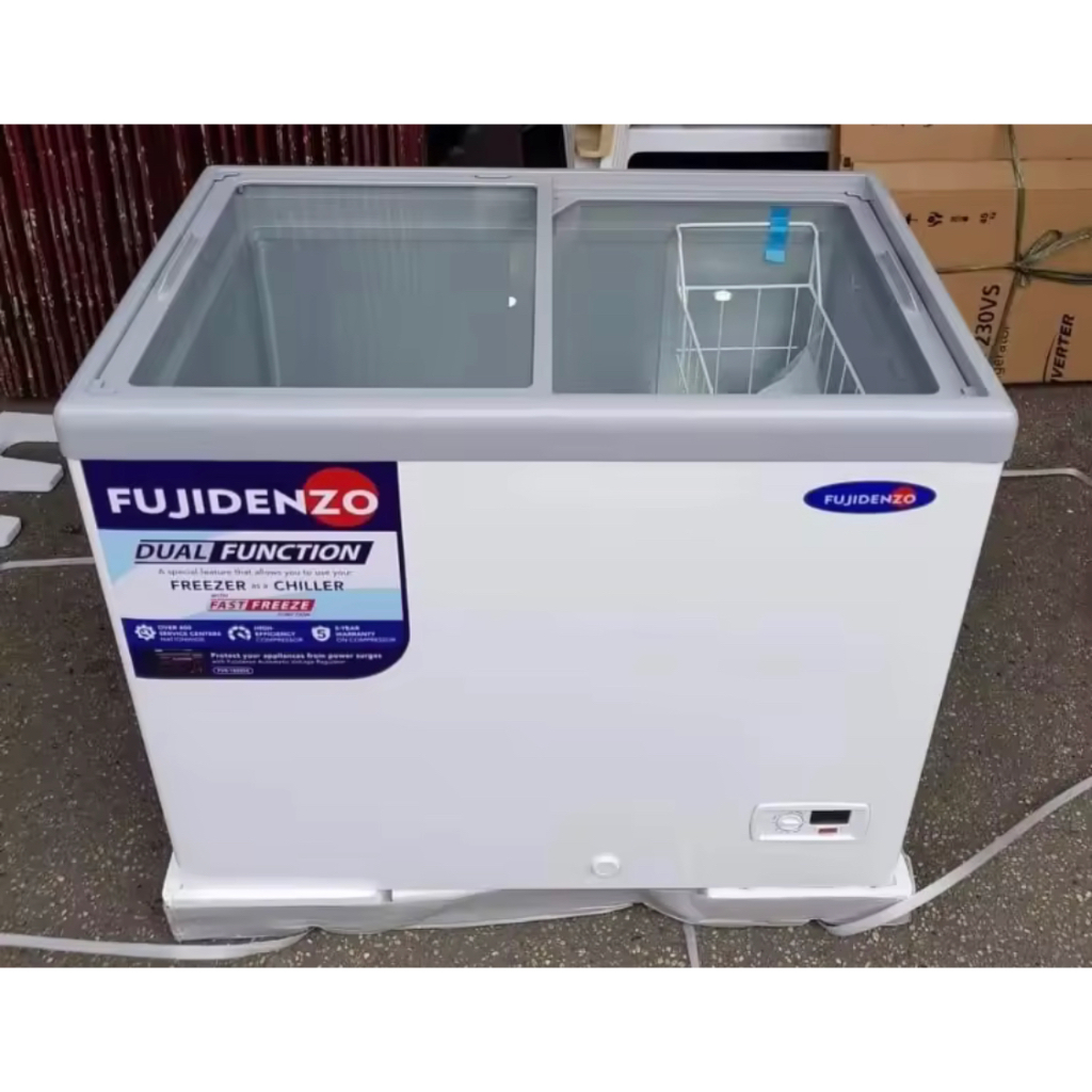 FUJIDENZO top glass chest freezer 11cubic ft freezer | Shopee Philippines