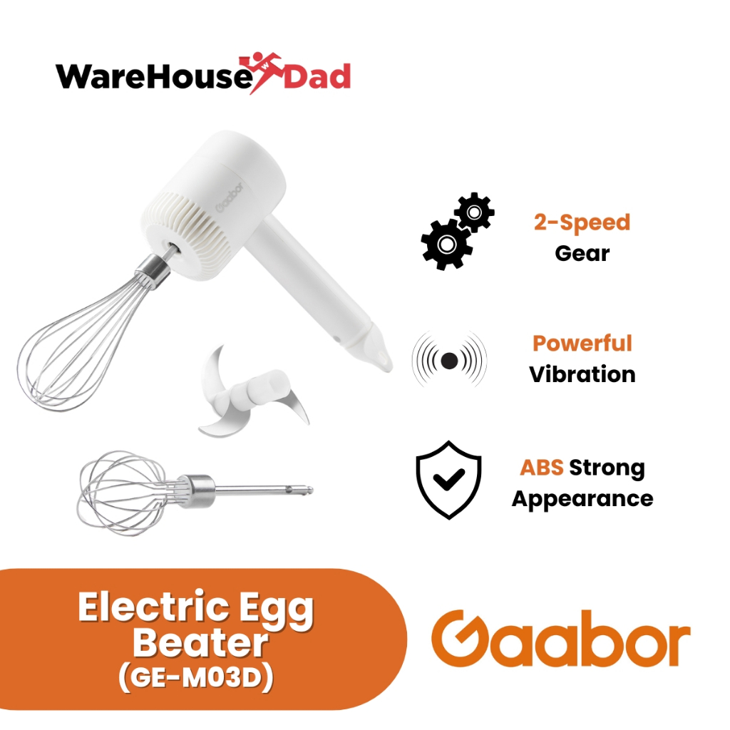 Gaabor Electric Egg Beater | Two-Speed Gear and Stainless Steel Hand ...