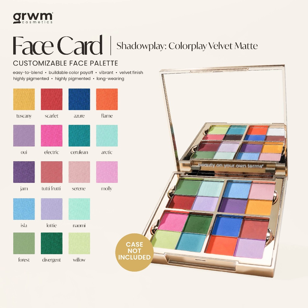 GRWM Cosmetics Face Card Shadowplay - Colorplay Velvet Matte Eyeshadow ...