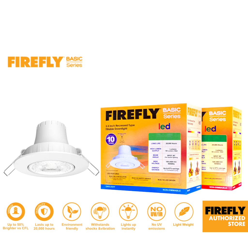Firefly Basic Series Tiltable LED Downlight Round | Shopee Philippines
