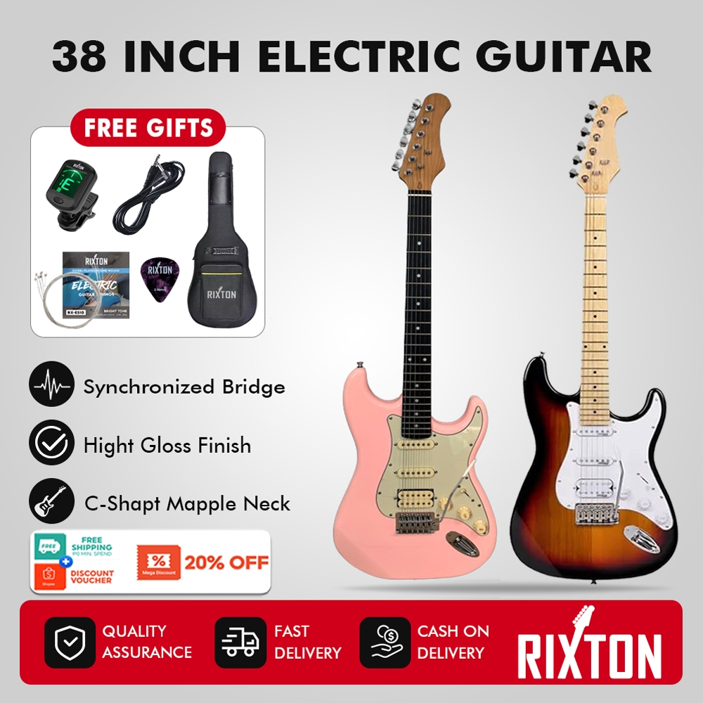 RIXTON 38 Inch Basic Electric Guitar Special Edition Complete Set with ...