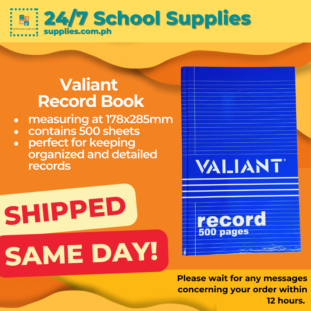 Valiant Record Book - 500 Pages, 178x285mm Blue cover Log book | Shopee ...