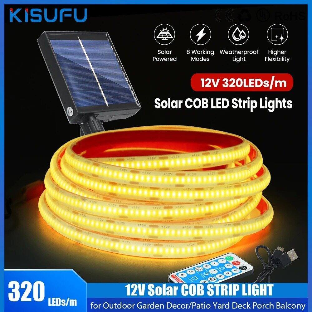 Solar COB LED Strip Light 320LED/m DC 24V Flexible Lights 11x6mm ...