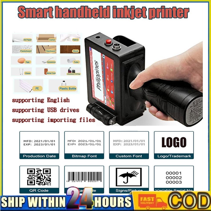 Handheld Inkjet Printer Label Inkjet USB QR Printer Machine Serial Water Automatic Coding ...
