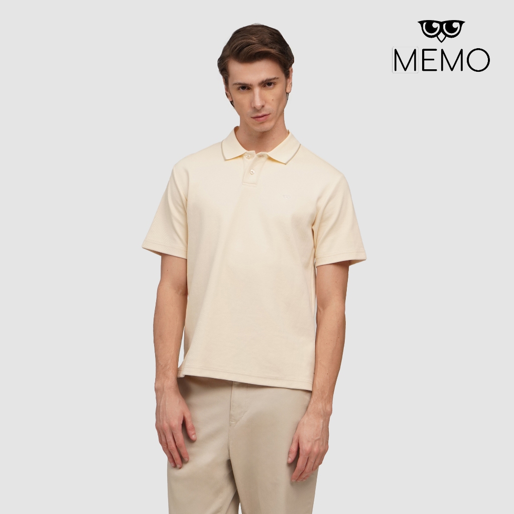 Memo Regular Fit Polo With Contrast Tipping For Men (Cream/Midnight ...