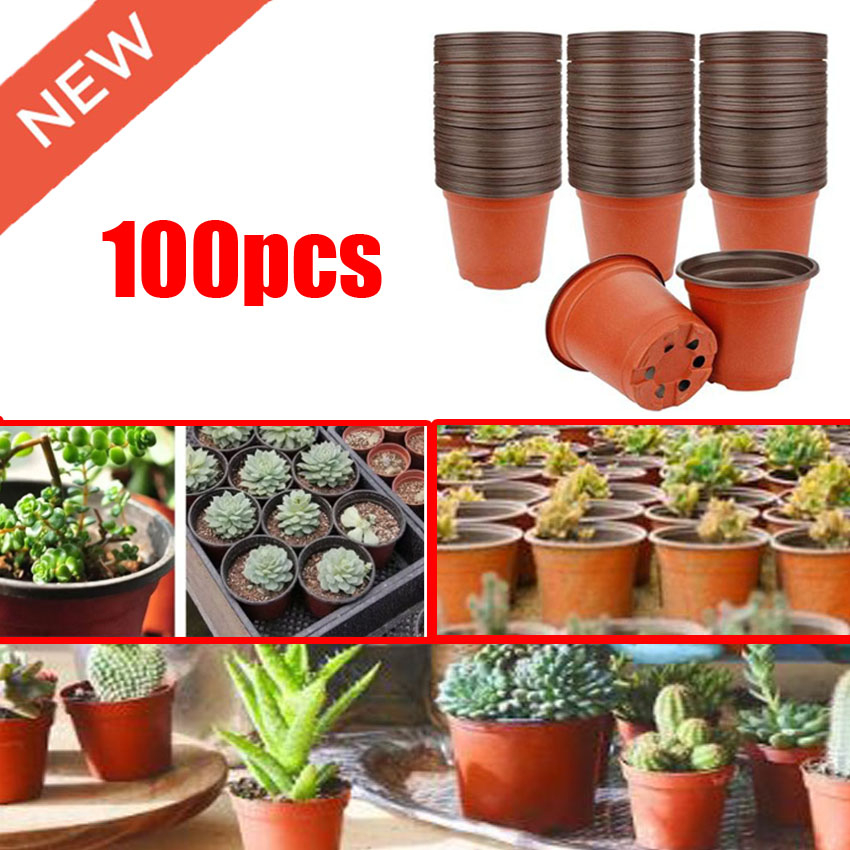 100PCS 9x8cm Garden Plant Pot Flower Pots Home Garden Plant Pot Flower ...