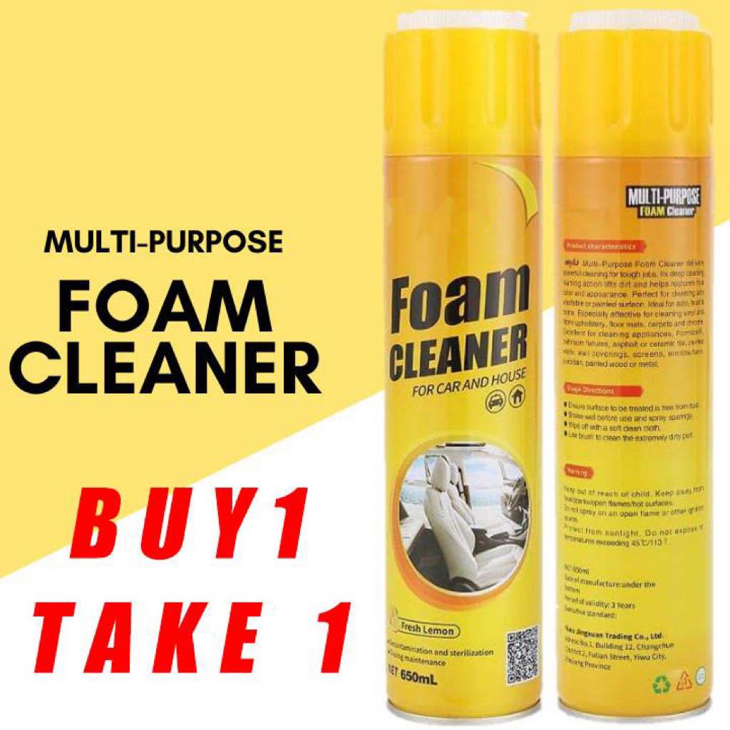 buy 1 take 1 MultiFunctional Foam Cleaner for Car and House 650ML Spray | Shopee Philippines