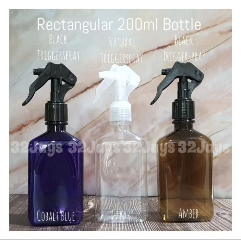 [Bulk] Plastic 200ml Rectangular Trigger Spray Sprayer Rectangle Bottle ...