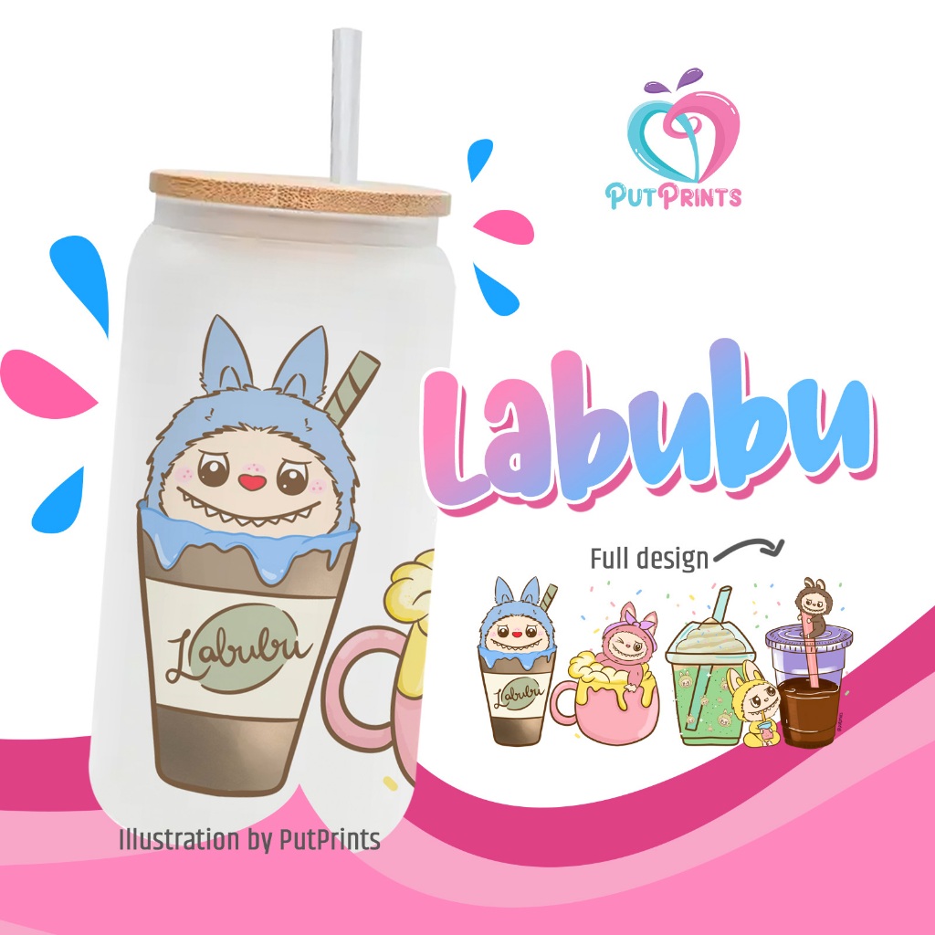Labubu inspired Glass cup, Labubu mug, For gift | Shopee Philippines