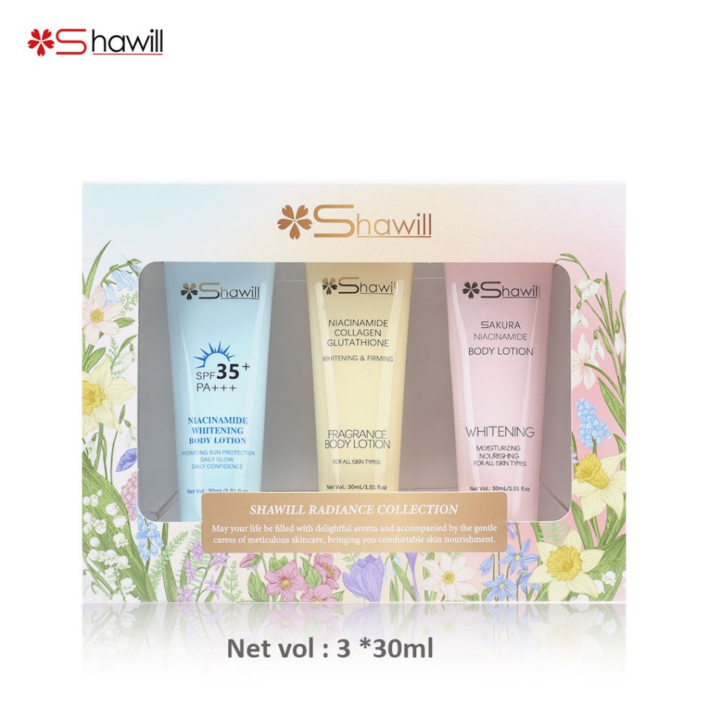 Shawill Rose +Sakura Sunscreen 35+ Niacinamide Body Lotion Whiten ...
