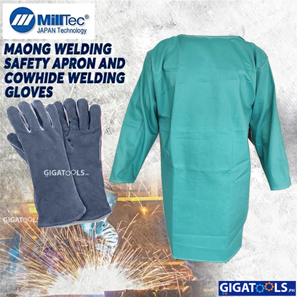 Milltec Maong Workshop / Welding protection Apron with Cowhide Gloves ...