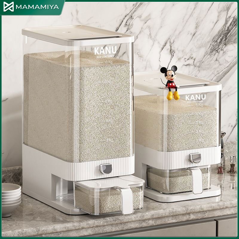 10kg Rice Dispenser and Transparent Storage Box Insect-proof Sealed ...