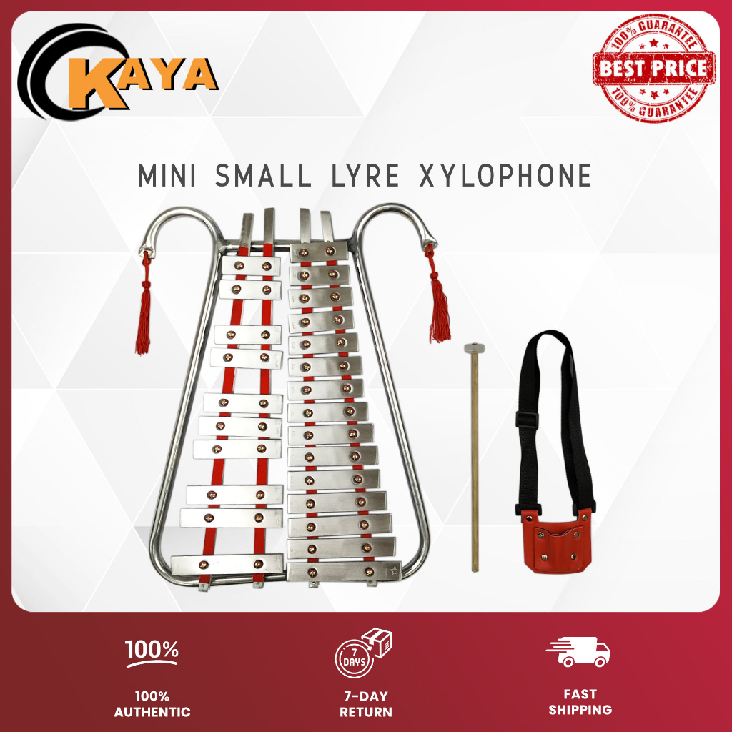 LYRE XYLOPHONE - (Mini Small) with Free Bag, Lyre Beater, Strap ...