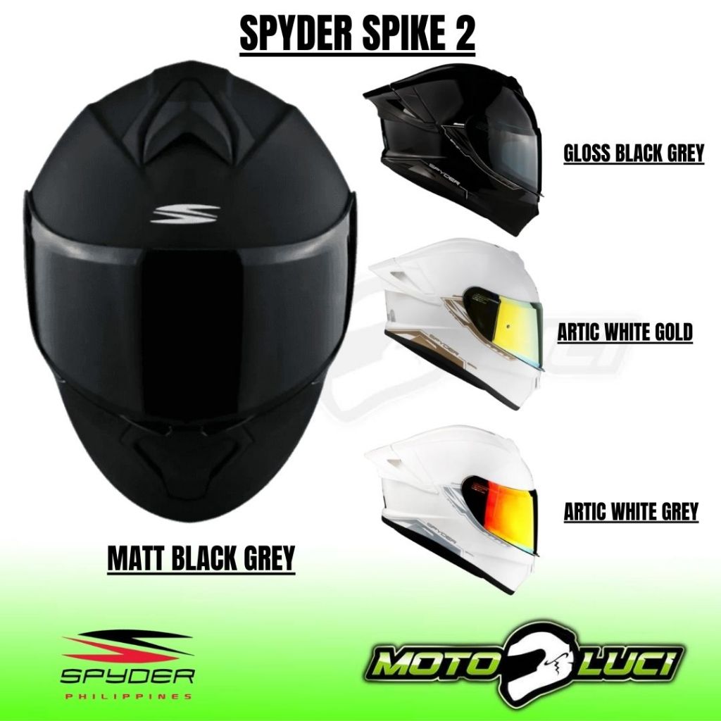 Spyder Spike 2 P S0 V2 Full Face Single Visor Helmet (FREE Clear Visor ...