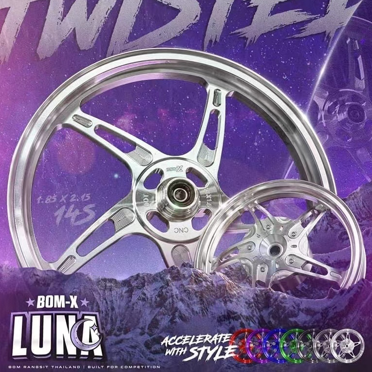 𝟭𝟬𝟬%𝗢𝗥𝗜 BOM Rangsit mags Bom X mags LUNA for CLICK/MIO/M3 5 SPOKES 14s ...