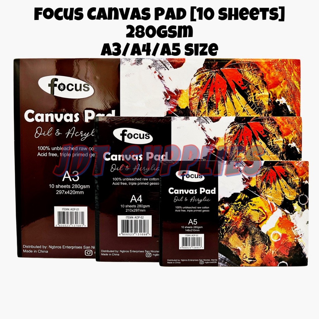 Focus 280gsm Canvas Pad - A3/A4/A5 Size [ 10 Sheets ] | Shopee Philippines