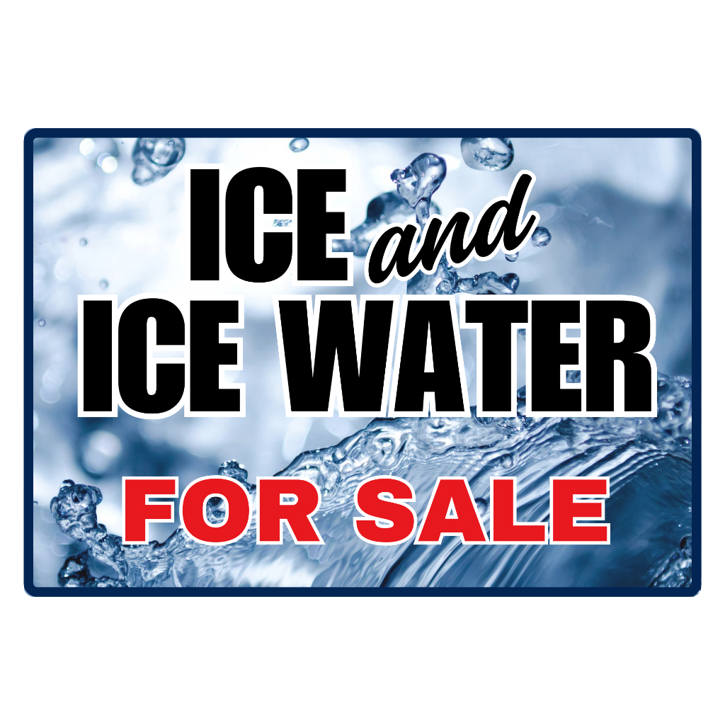 Ice and ice water for sale sign!!! Laminated/PVC | Shopee Philippines