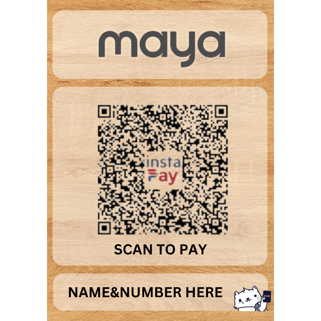Gcash/MAya Customized Qr codes Laminated/PVC/Sintra!!! | Shopee Philippines