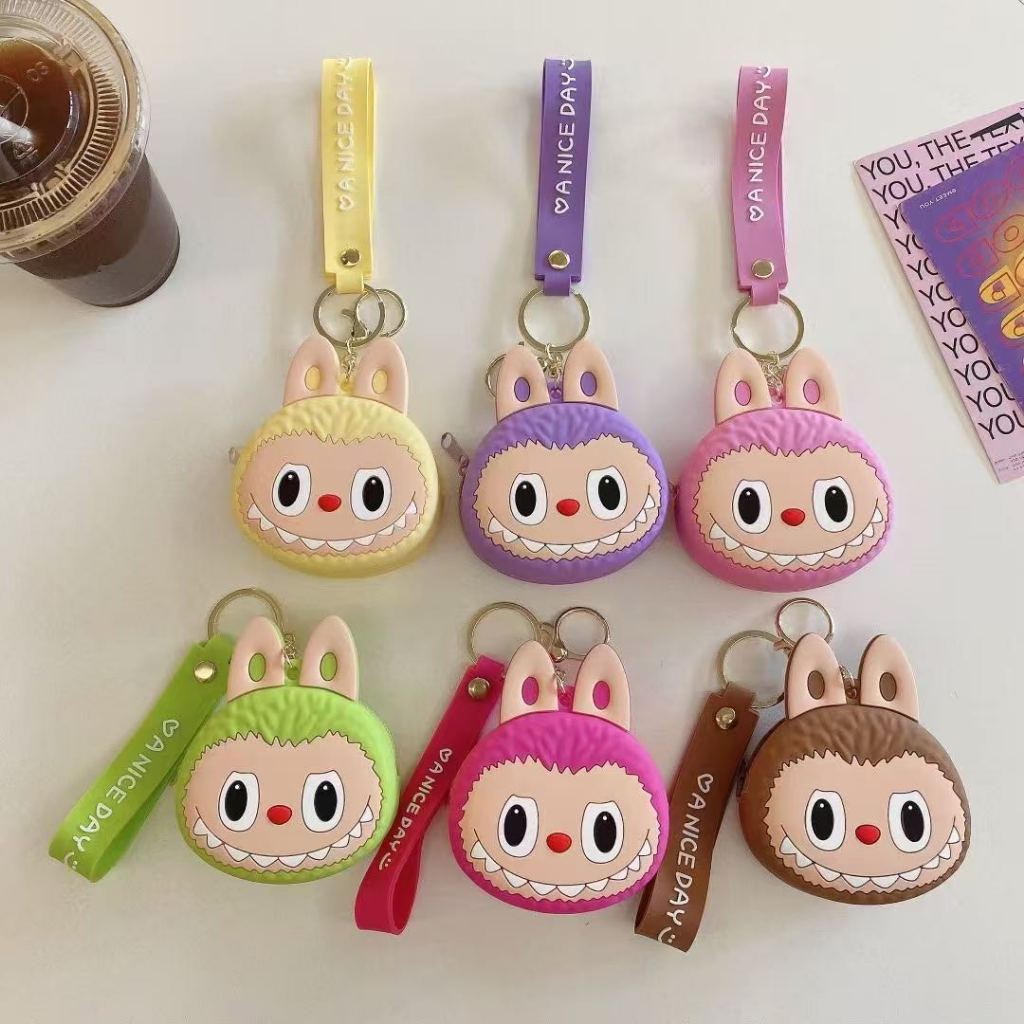 Labubu Silicone Coin Purse Storage Cute Cartoon zipper Pouch Wallet ...