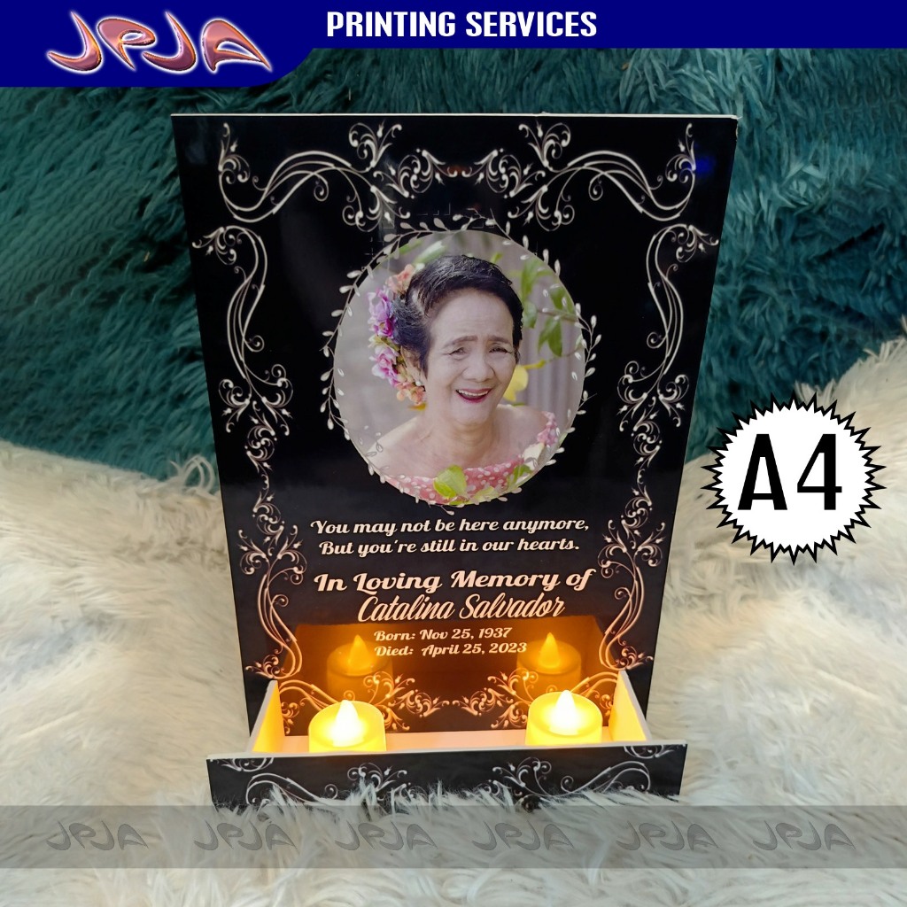 JEJA A4 Memorial Sintra Lapida for Undas/Commemorative Display for ...