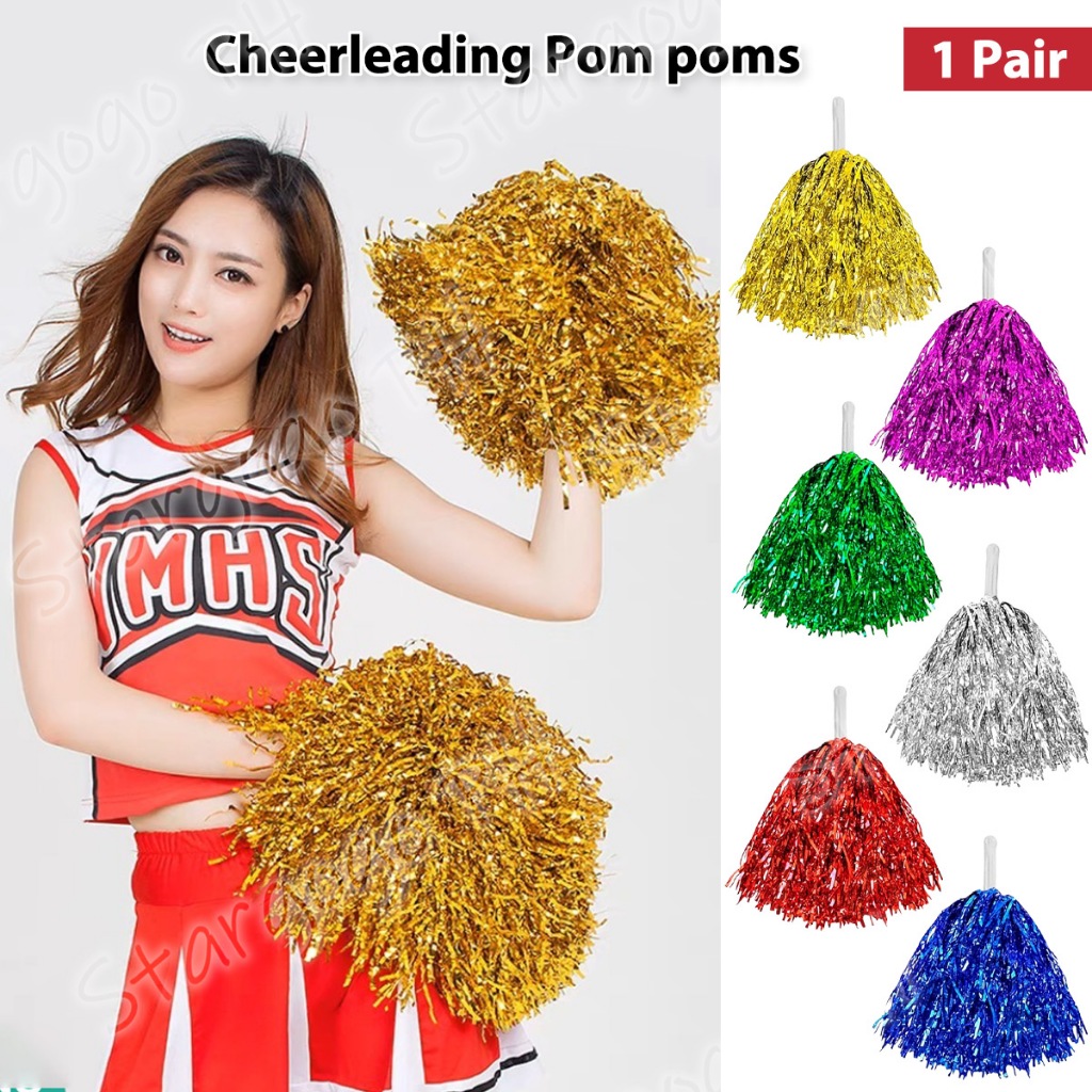2pcs Cheerleader Pom Poms Dance Cheering Pompom Performance Handheld ...