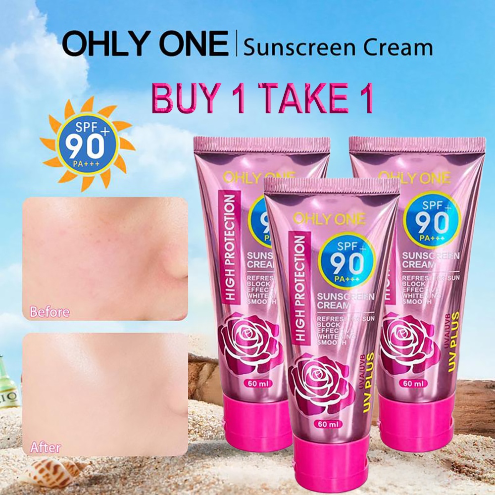 BUY1 TAKE2 SPF90+ Sunscreen Cream High Protection UV PLUS 60ml Whitening Cream Long Lasting ...