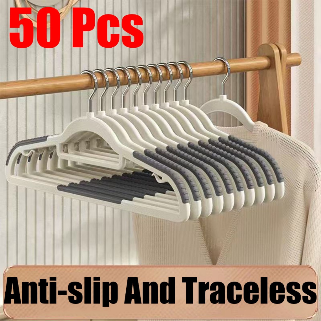 Non-slip Clothes Heavy Duty Plastic Hangers Household Hanger | Shopee ...