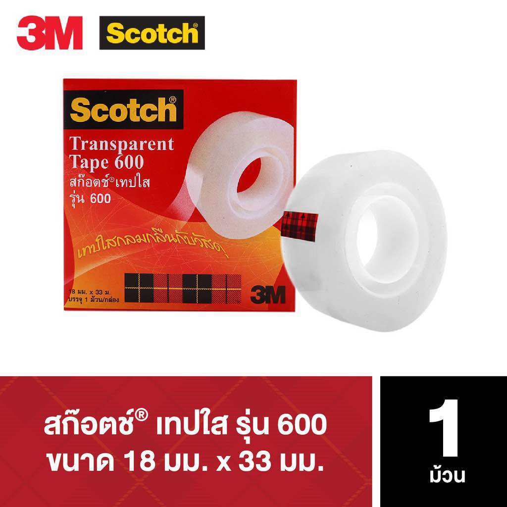 3M scotch transparent tape 600 Specs: 3/4 inch x 1296 Inch (36 yard) 3M ...