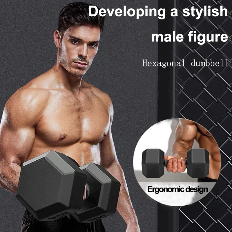 WANWAN Dumbbell Set for Men Hex Dumbell Rubberized Exercise Men's ...
