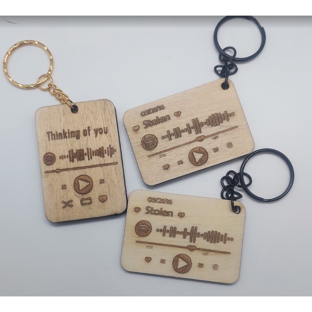 Spotify Code Engraved Personalised Custom Wooden Rectangle Keychain | Shopee Philippines