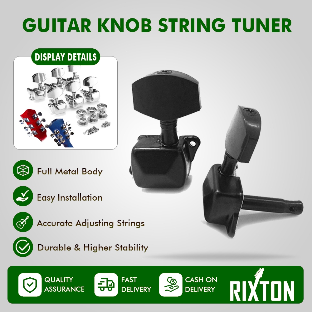 RIXTON Guitar String 3R3L Tuning Pegs 6pcs Metal Semi-Closed Guitar ...