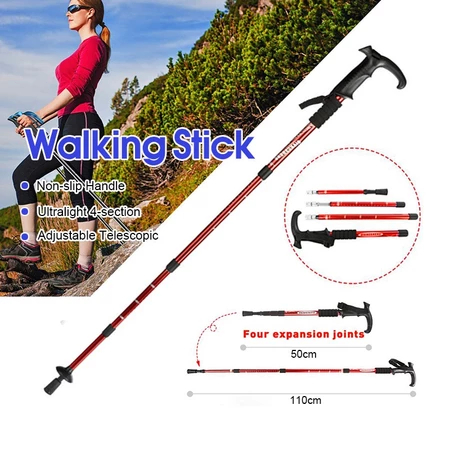 New Stick Foldable Trekking Poles Walking Sticks Anti Telescopic Stick ...