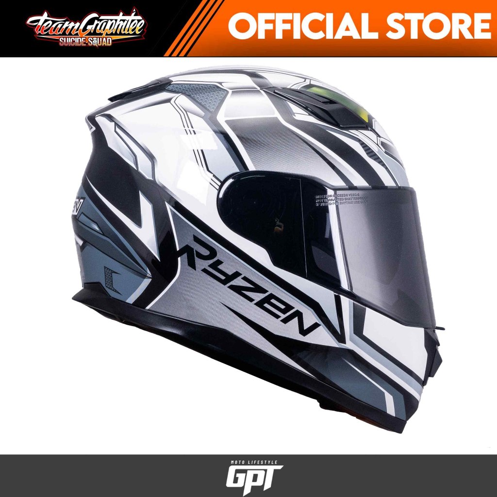 RYZEN HELMET ZX440 GRAPHICS II Full face dual visor w/ smoke lens only ...