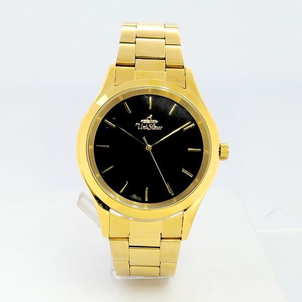 UniSilver TIME Men's Gold / Black Analog Stainless steel watch KW4889 ...