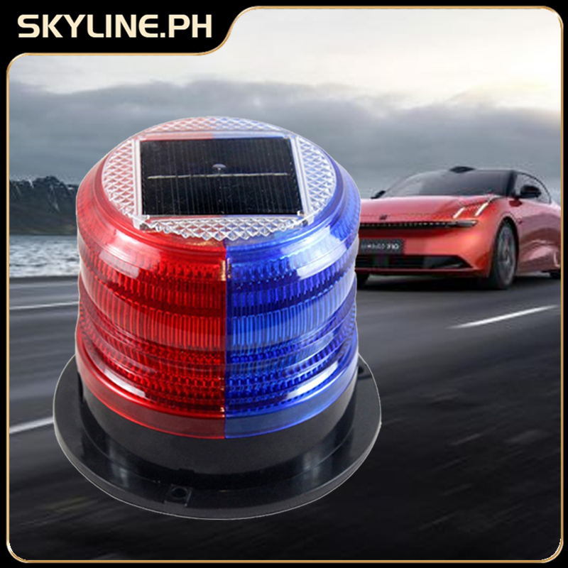 Red/Blue Magnetic Traffic Warning Light LED Solar Traffic Signal Light ...