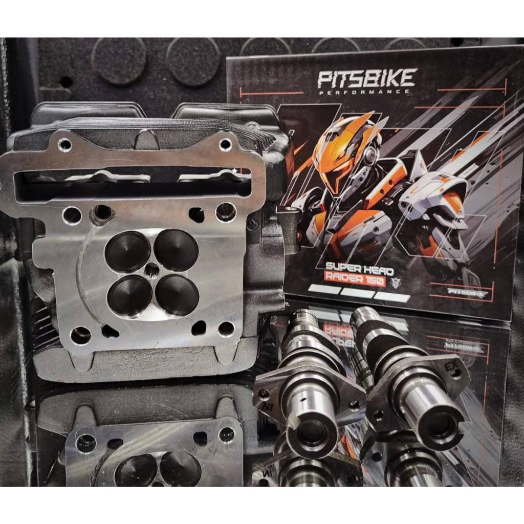 PITSBIKE SUPER HEAD RAIDER 150 CARB 23/26 VALVES CAMS 8.4MM IN 8.0MM EX ...