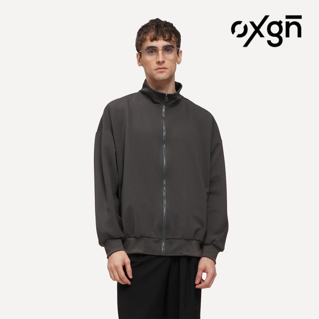 OXGN Zip-Up Jacket For Men (Dark Gray) | Shopee Philippines