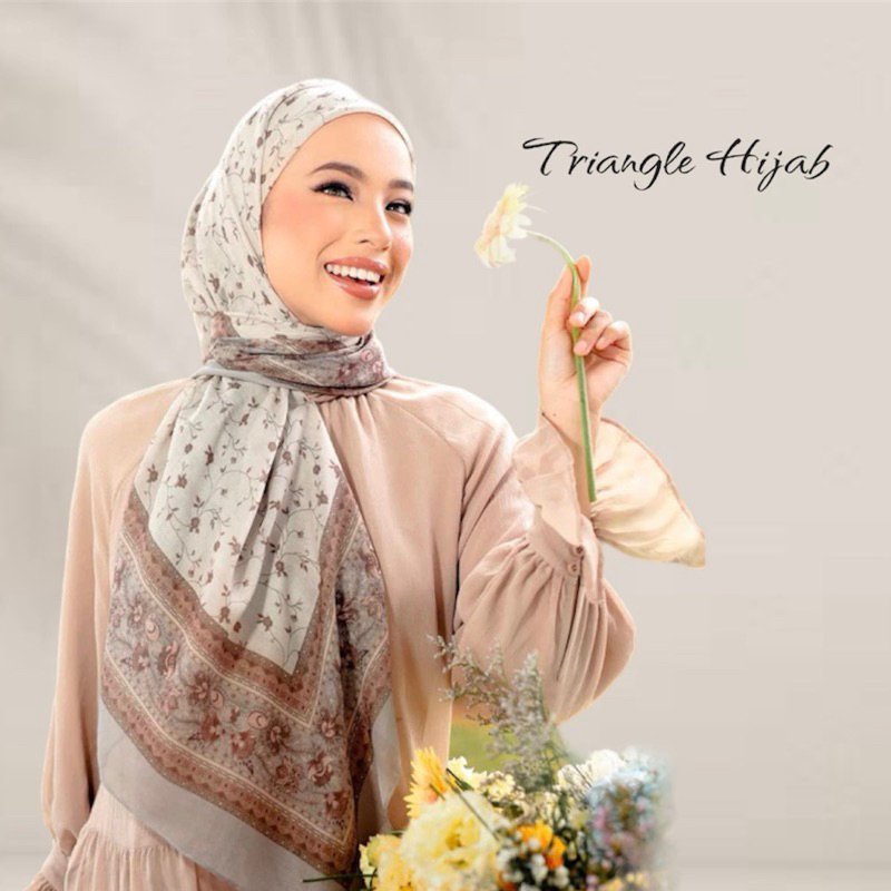Premium Printed Triangle Square Hijab | Shopee Philippines