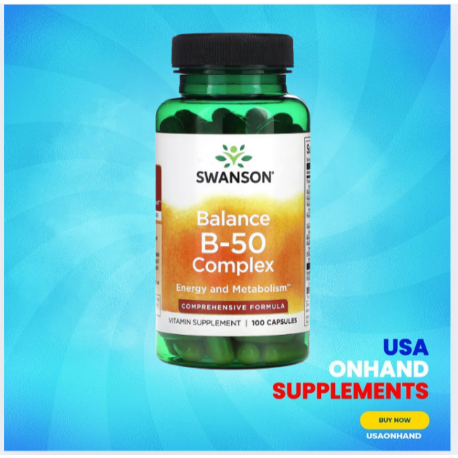 USAOnhand| Swanson, Balance B-50 Complex, Vitamin B-Complex, Depot, 1 Capsule Every 2 Days, 100 ...