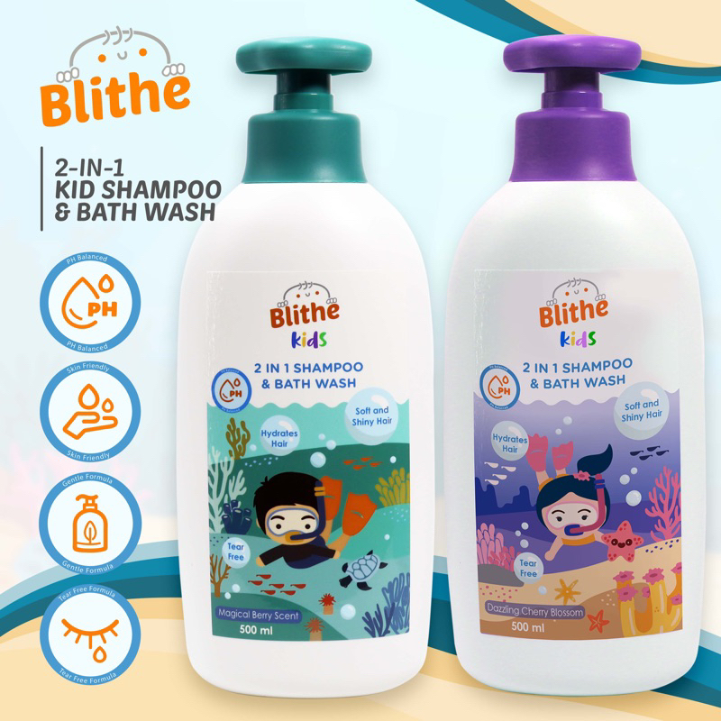500ml Blithe baby 2-in-1 kids shampoo wash cleanser cleaner hair soap conditioner gentle toddler ...
