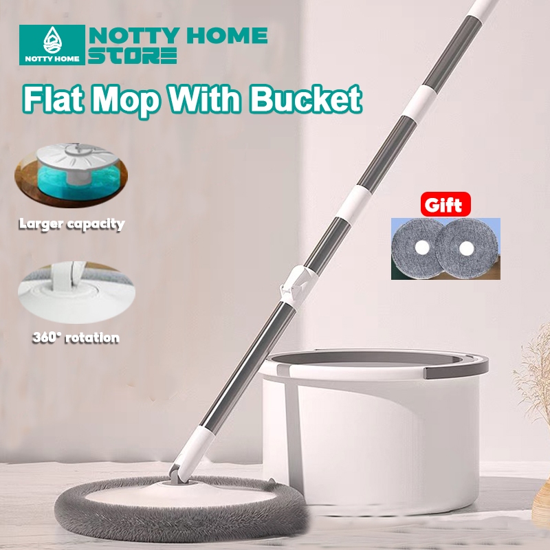 NOTTY Spin Mop With Spinner 360 Rotating Flat Mop With Bucket Cleaning ...