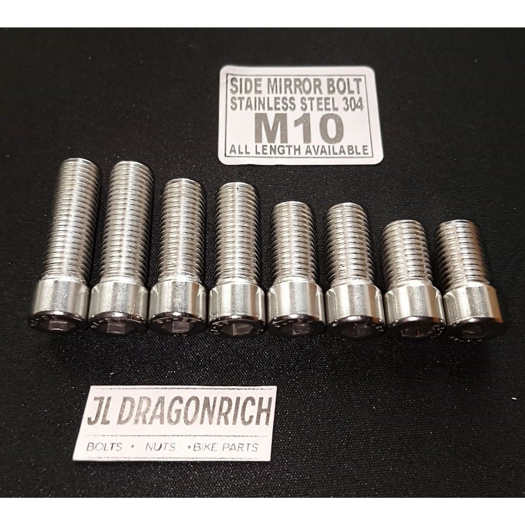 Side Mirror Bolt M10 Stainless Steel 10mm Rustproof Universal Fit for ...