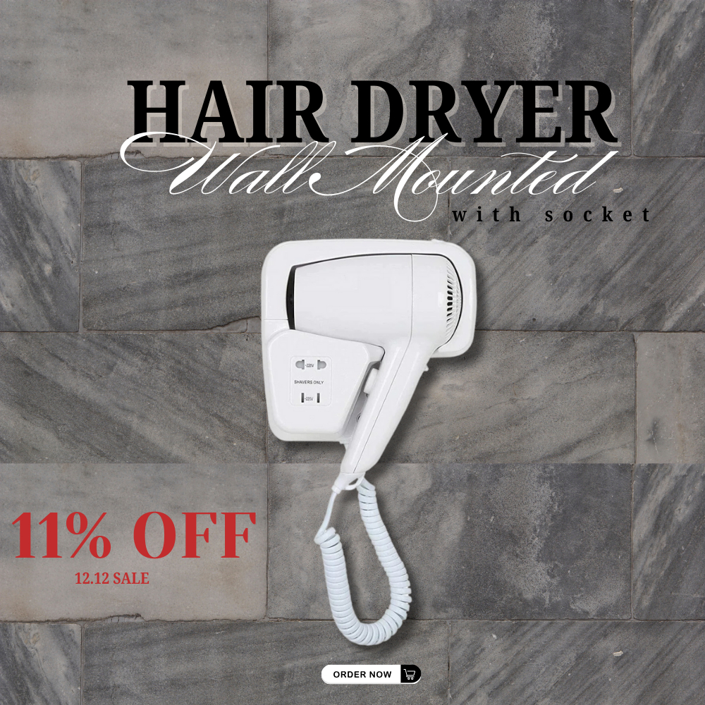 Subic Hotel Essentials Hair Dryer Wall Mounted for Resort, Hotel ...